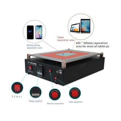 19 Inche Built-In Vacuum Lcd Screen Separating Machine Tablet Screen ...