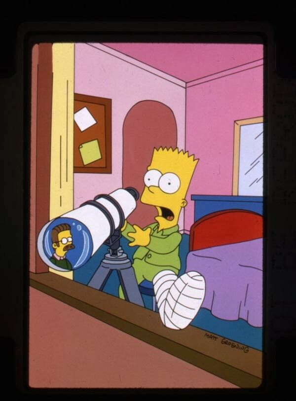 The Simpsons Bart with broken leg Animation Original 35mm Transparency ...