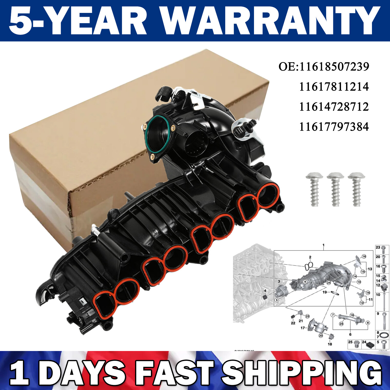 INLET/INTAKE MANIFOLD FOR BMW N47 E87 E90 E60 E91 E92 X1 E84 X3 E83 ...