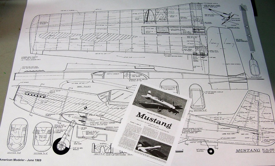 Model Airplane Plans (UC): MUSTANG 58" Stunter for .40 Engine by Al ...