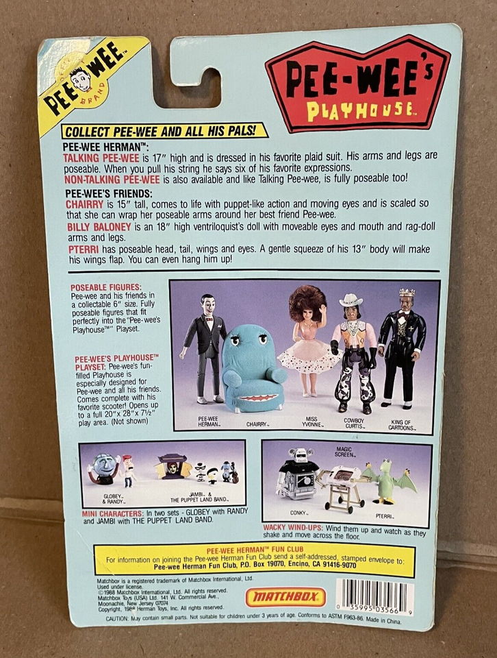 Pee-Wee Herman Pee-Wee's Playhouse Ricardo Figure Vintage 1988 MOC MINT ...