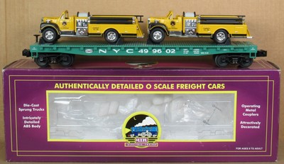 MTH Premier 20-98164 NYC (New York Central) Flat Car w/Fire Trucks O ...