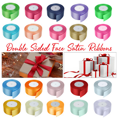 25 Metres Double Sided Satin Ribbon Reel for Arts and Crafts Sewing ...