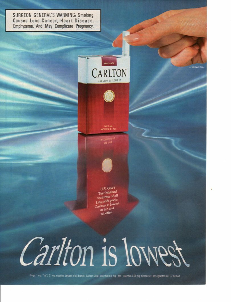 Vintage print ad Tobacco Cigarettes CARLTON red King soft pack is ...