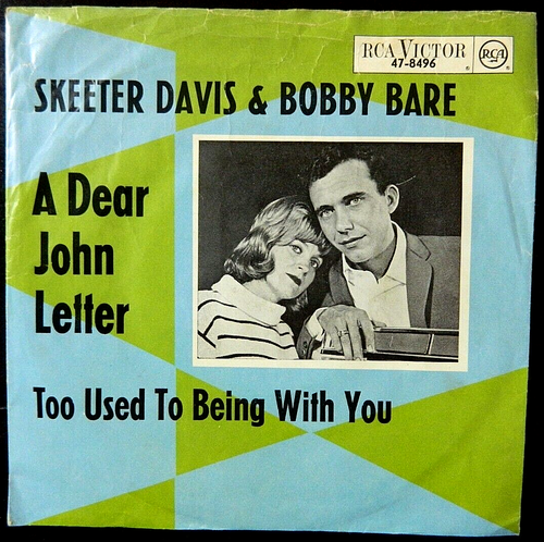 SKEETER DAVIS & BOBBY BARE 7" A Dear John Letter 1965 Ger.Press RAR | eBay