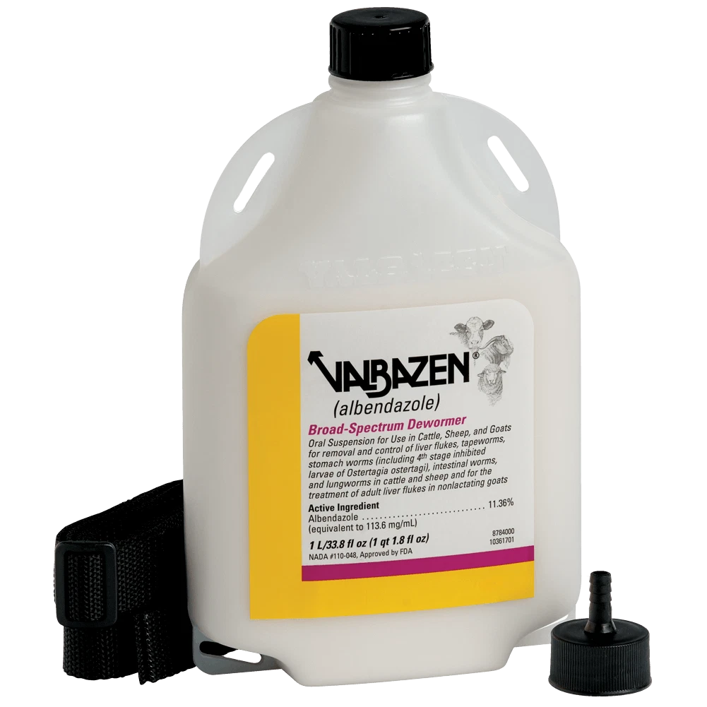 1 Liter Valbazen Suspension Dewormer for Cattle, Sheep, and Goats in ...