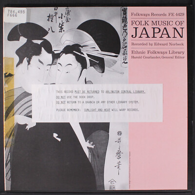 EDWARD NORBECK: folk music of japan FOLKWAYS 12" LP 33 RPM | eBay
