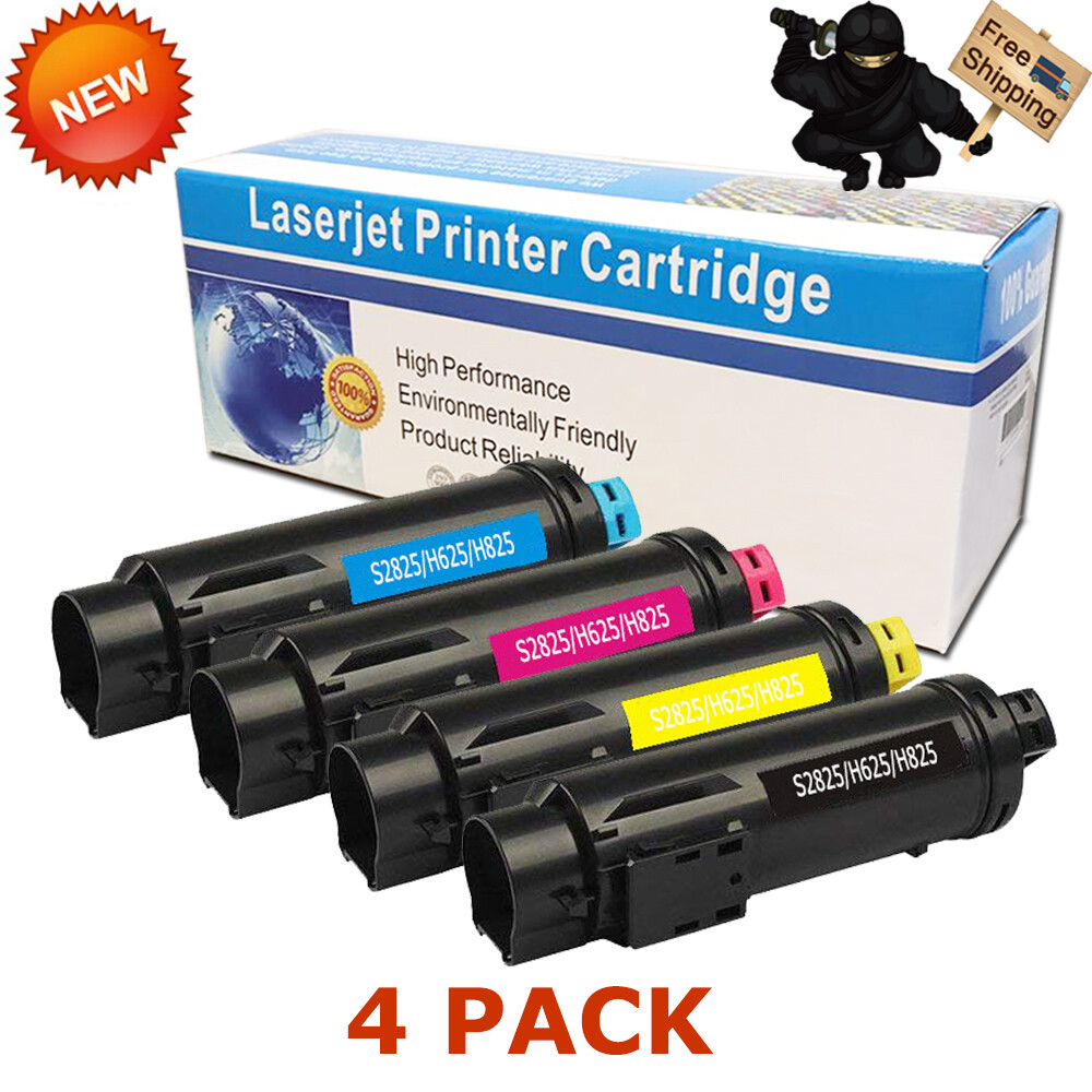 4x S2825 2825 KCMY Multi-Color Toner For Dell H825cdw H625cdw Smart ...