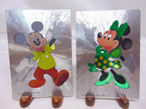 Disney Metalic Foil Mickey & Minnie Mouse Postcards Unused | eBay