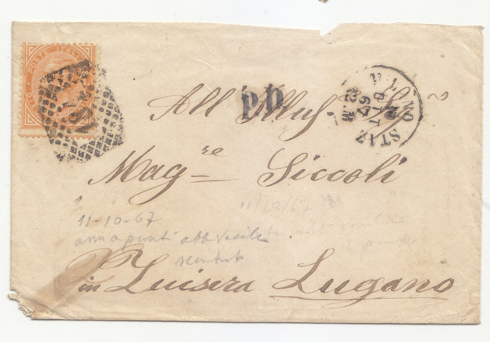 OO727-D.L.R. VITT.EM.II-10 Cent X Swiss 'Radius Limitrofo' | eBay