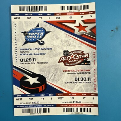 2011 NHL All-Star Game Ticket / Super Skills Event. 2 Tickets | eBay