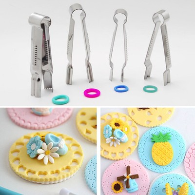 4Pcs Sugar Biscuit Engraving Tools Cake Decorating Kit Cookie Lace | eBay