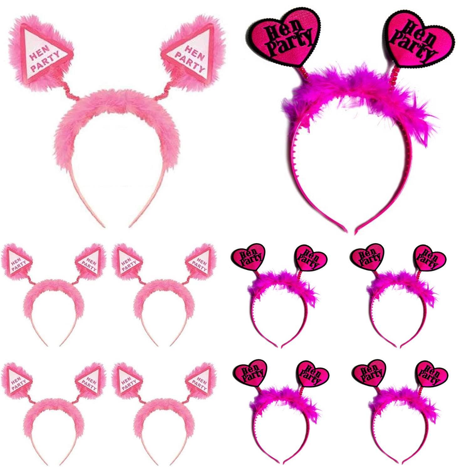 Hen Party Head Boppers Girls Ladies Night Out Stag Do Headband Pink ...