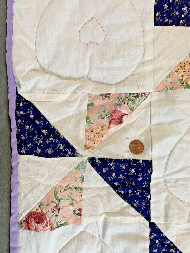 Handmade Pinwheel/Heart Quilt 62x51 | eBay