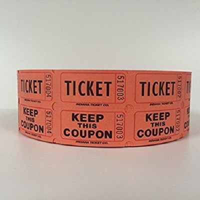 Raffle Tickets Orange 2000 per Roll 50/50 Fun Fair Color-Brand New ...