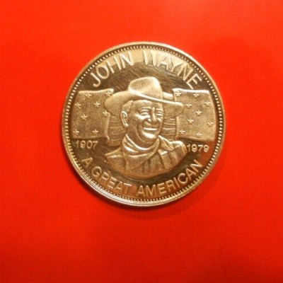 VINTAGE JOHN WAYNE .999 1 TROY OZ FINE SILVER COIN ROUND "A GREAT ...