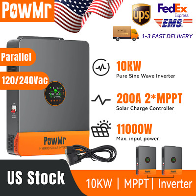 10KW 48V Solar Hybrid Inverter 110V 208V 220V Split Phase PV 500Vdc ...