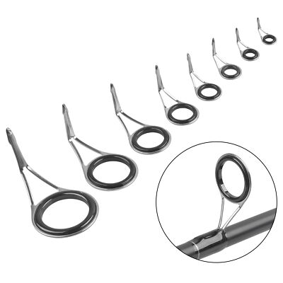 8pcs Ceramic Fishing Rod Guides Fishing Pole Guide Tip Line Eye Rings ...