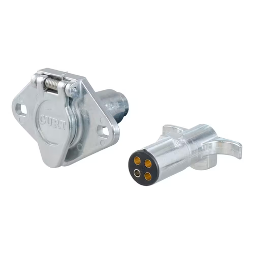 4-Way round Connector Plug & Socket (Packaged) 4-Pin Round Connector ...