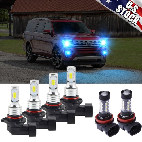 8000K LED Headlight Bulbs Hi/Low Beam Fog Light kit For Ford Explorer ...