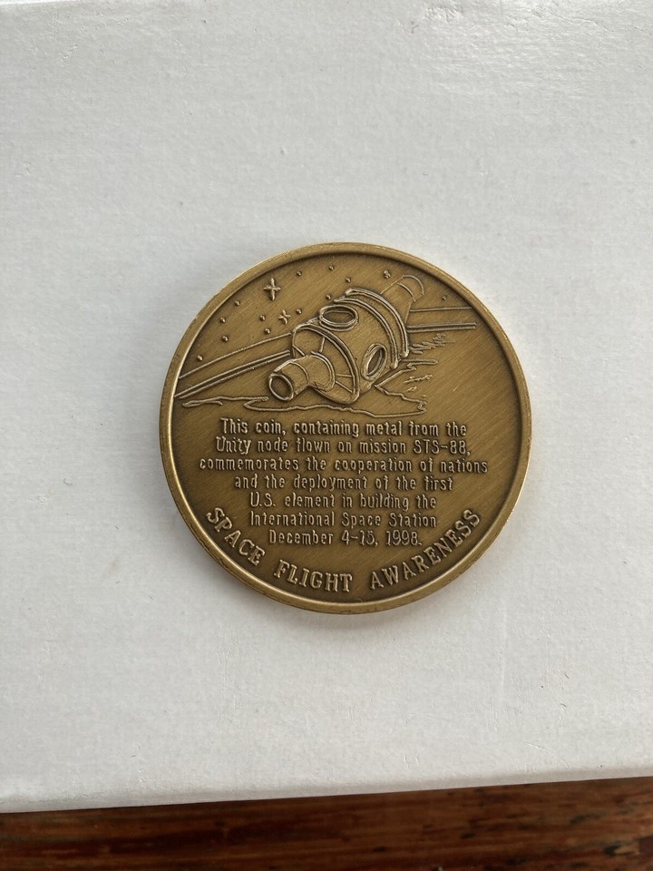 NASA ISS (Space Station) Unity Node Medallion Flown Metal STS-88 ...