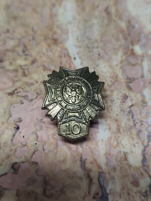 Vintage Bronze VFW Veterans Of Foreign Wars Shield Badge Post 10 Hat ...
