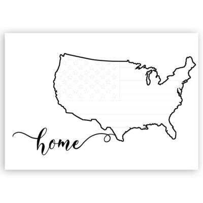 Gift Sticker : USA Home Map Americana United States American Outline ...