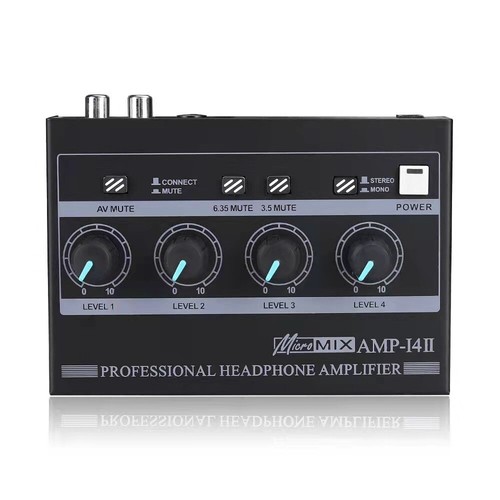 Mini 4-Channel Mono/Stereo Headphone Monitoring Amplifier Portable ...