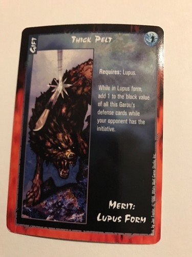 THICK PELT : RAGE LOFR 1998 CCG Sept card, White Wolf werewolf TCG Gift ...