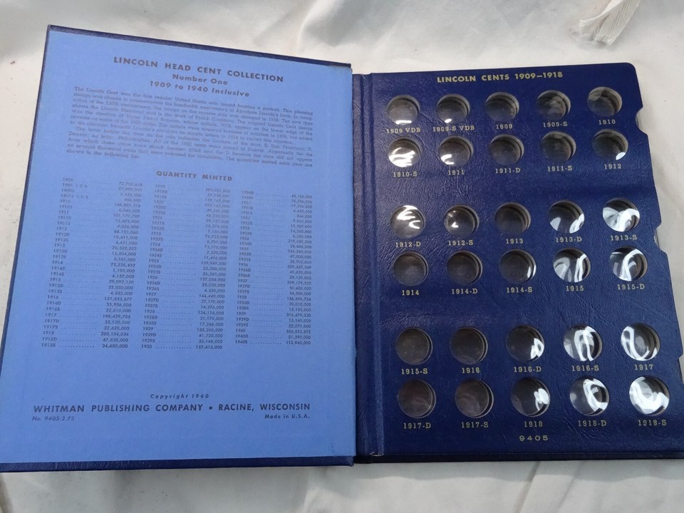 1909-1941 Lincoln Wheat Cent Coin Album Whitman Folder Vintage Penny | eBay