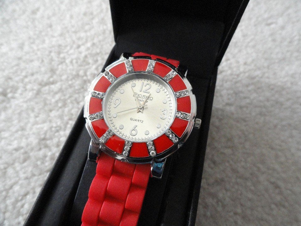 New - Figaro Couture Quartz Watch - Red and Silver in Color | eBay
