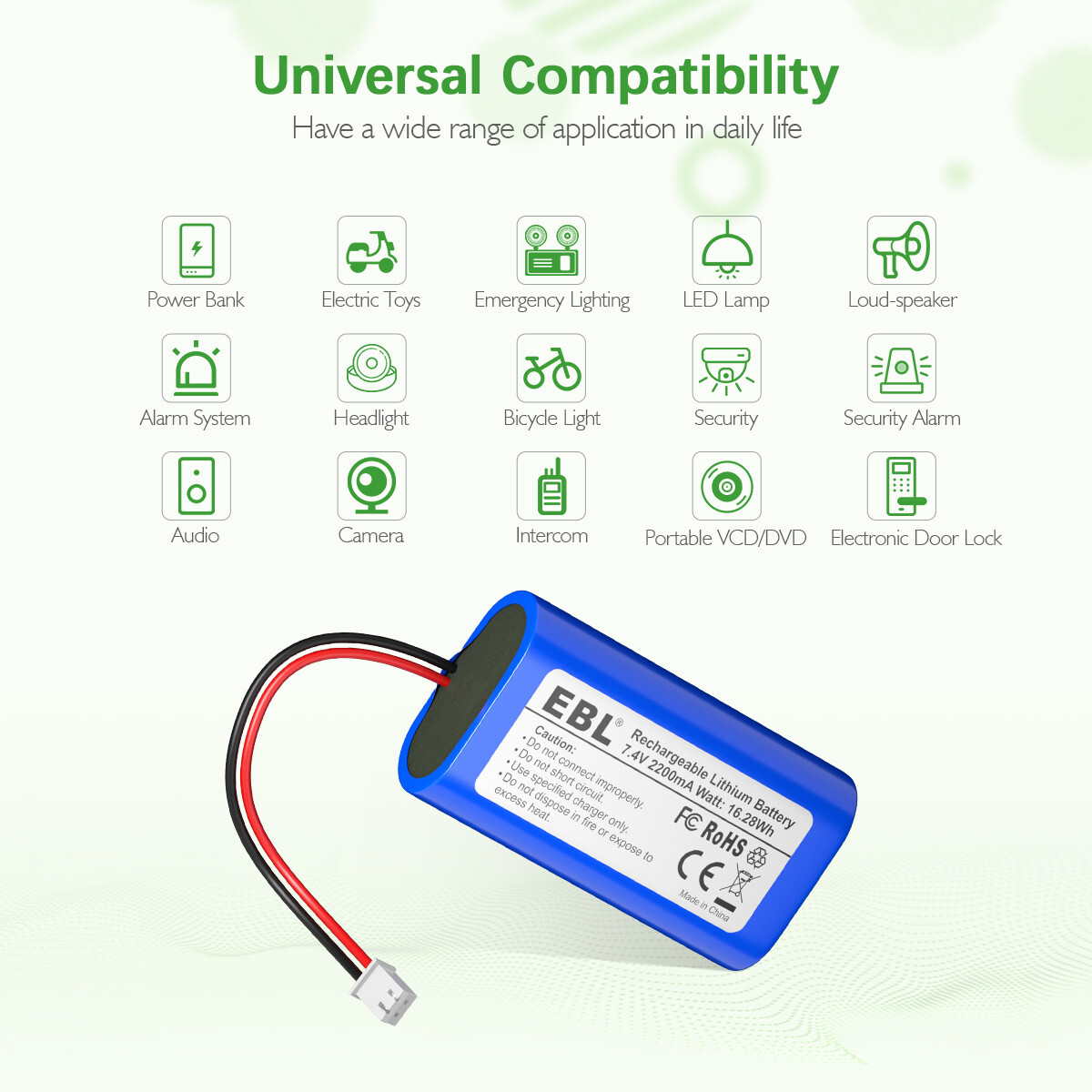 7.4V 2200mAh Li-ion Rechargeable Batteries XH 2.54 2P for Electronics ...