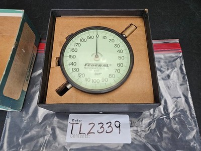 VTG FEDERAL #EOB .001" FULL JEWELED DIAL TEST INDICATOR 3 1/2" DIAMETER ...