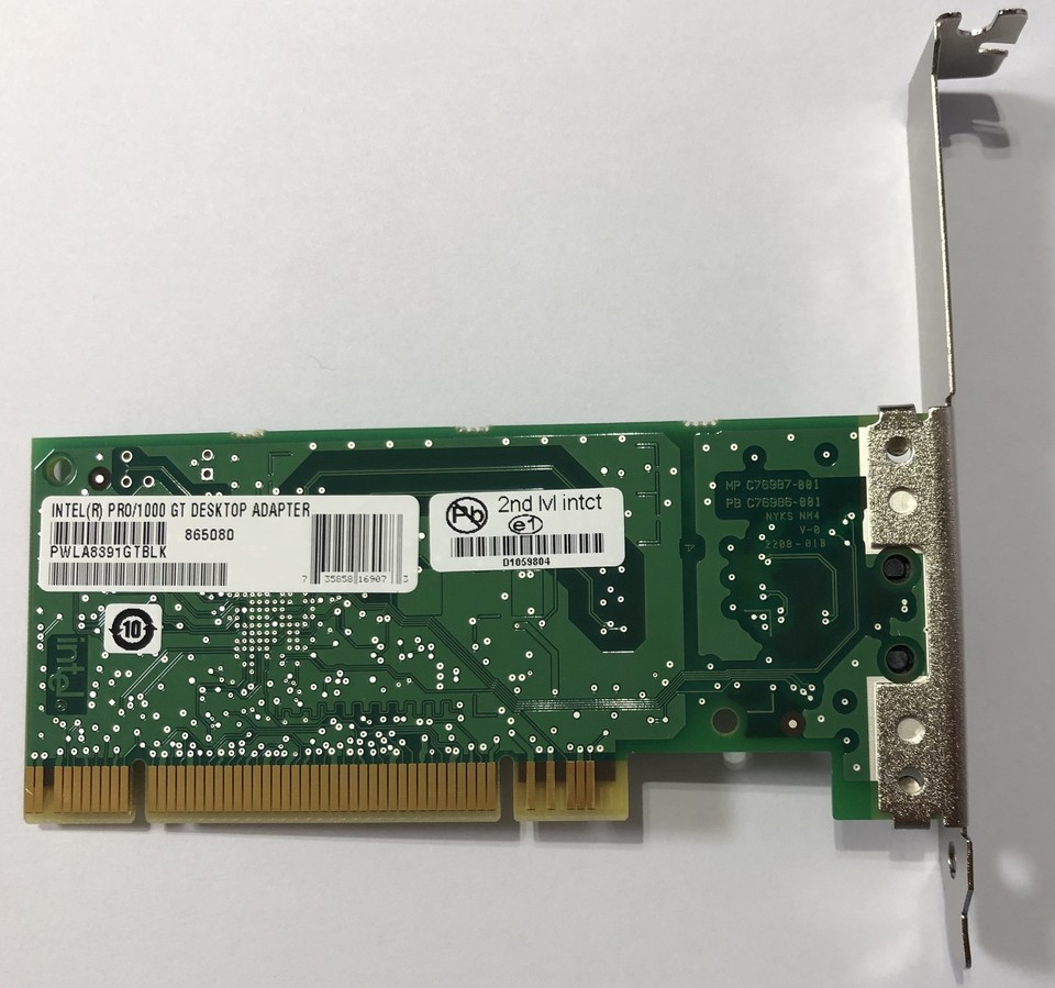Intel Pro/1000 GT PWLA8391GTBLK PCI Desktop Network Adapter NIC ...