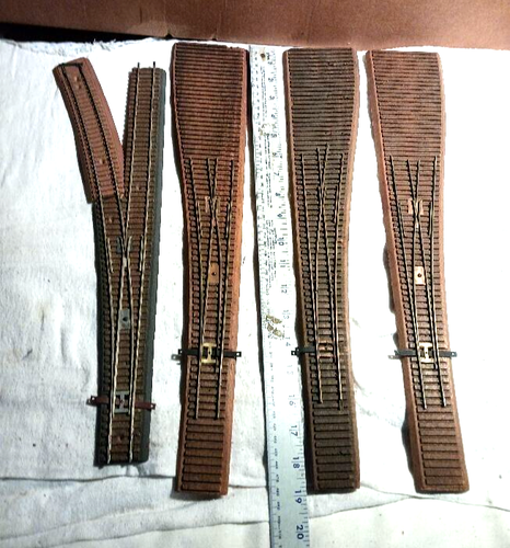Vintage HO Gauge Tru Scale Lot of 2 Left & 2-Right Turnouts/Switches ...