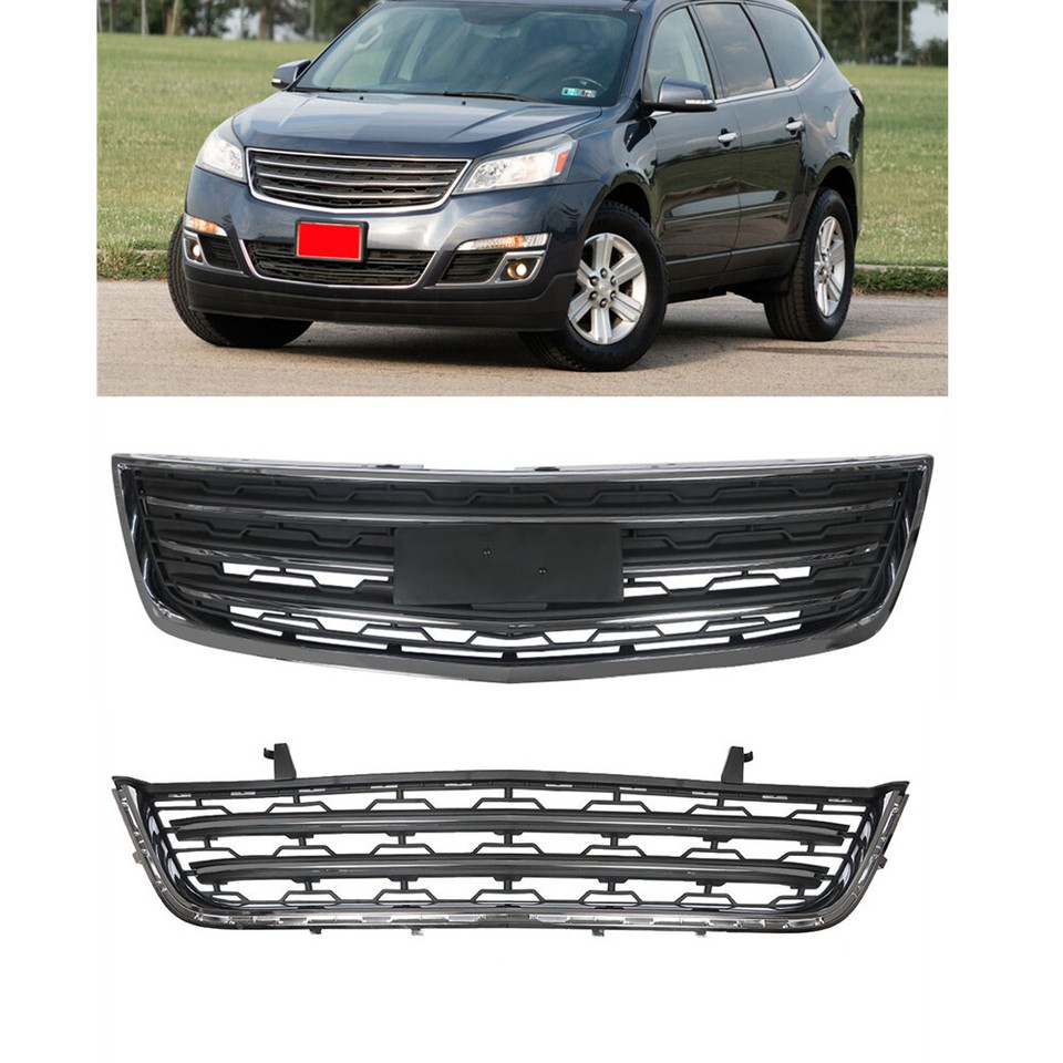 For Chevrolet Traverse 2013-2017 With Chrome Molding Front Upper+Lower ...