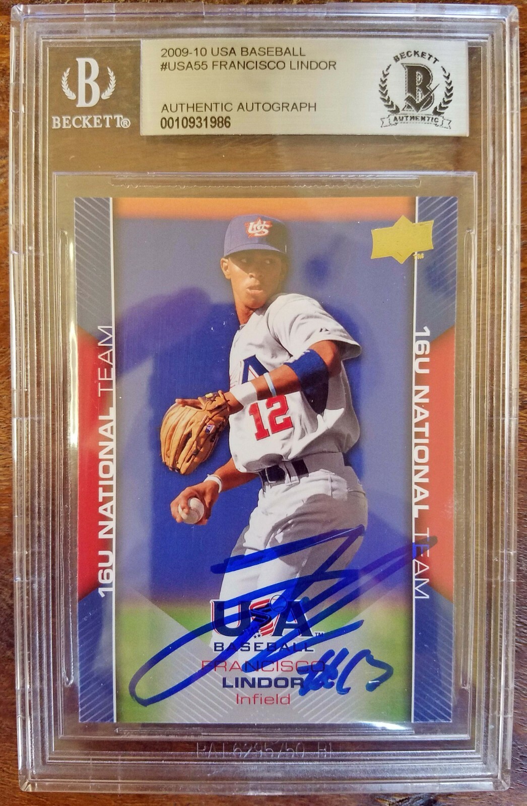 FRANCISCO LINDOR signed auto autograph 2009 2010 Upper Deck USA RC ...