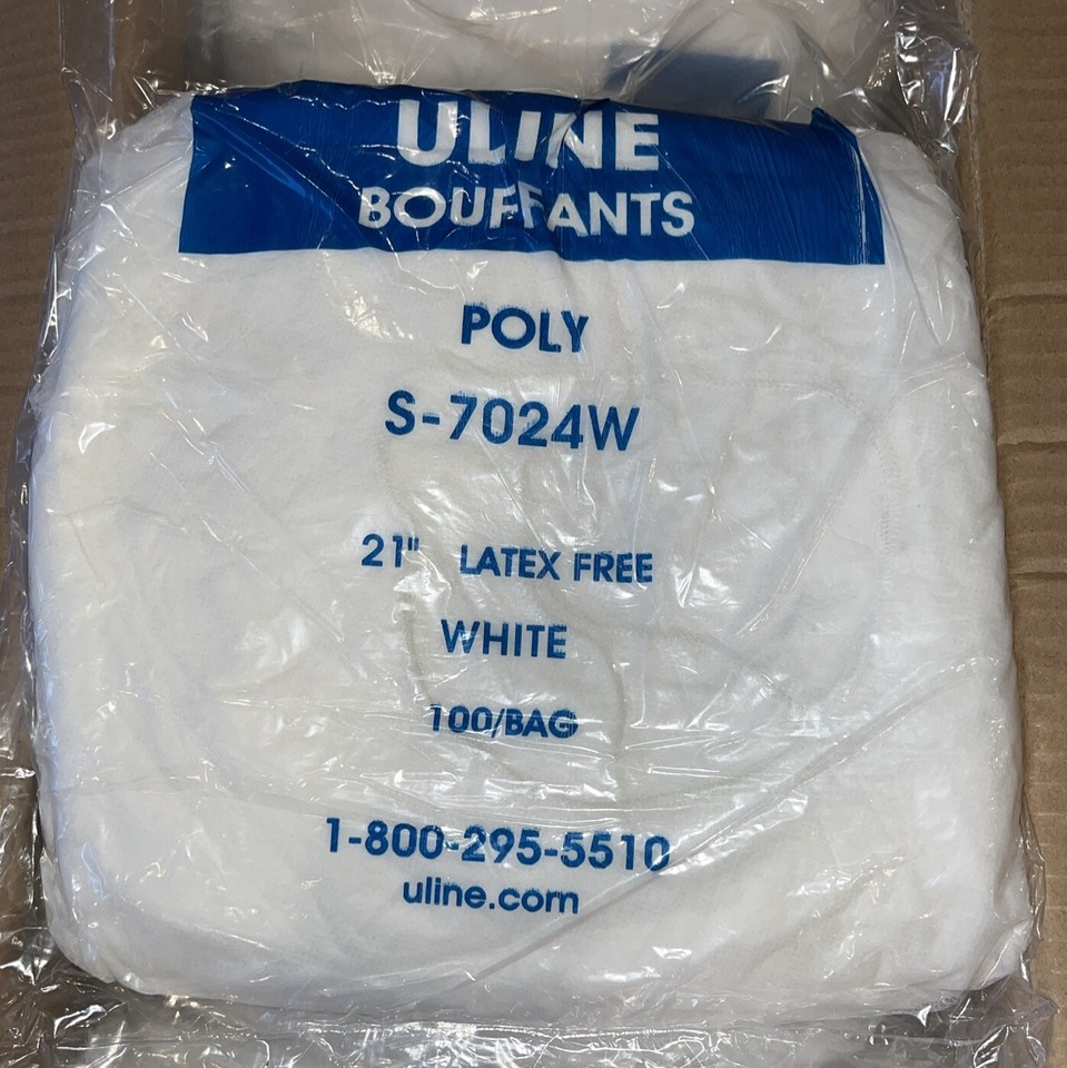 100/Pk Disposable Hair Net White Bouffant Caps 21" Medical FREE ...
