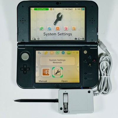 New Nintendo 3DS XL LL Metallic Black Console *IPS* *Yellow* w/ Extras ...
