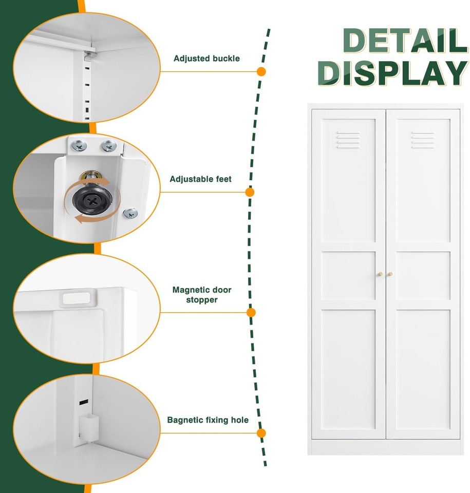 Metal Storage Cabinet for Cupboard/Home with Adjustable Shelves Locker ...