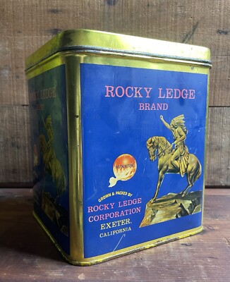 Rare Vintage 40s/50s Rocky Ledge Brand Oranges Litho Indian Advertising ...