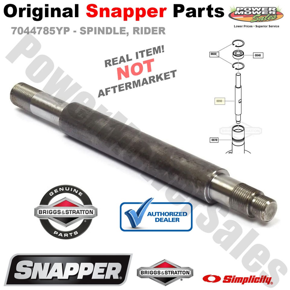 Genuine Snapper Spindle Rider Shaft for Lawn Mowers / 44785 7021742 ...