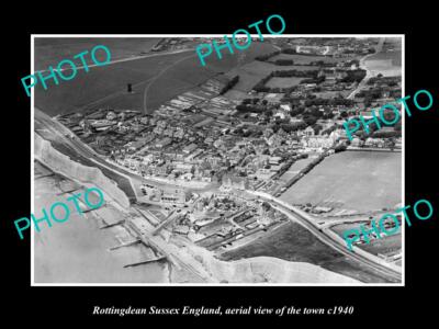 OLD 6 X 4 HISTORIC PHOTO OF ROTTINGDEAN ENGLAND, AERIAL VIEW OF THE ...