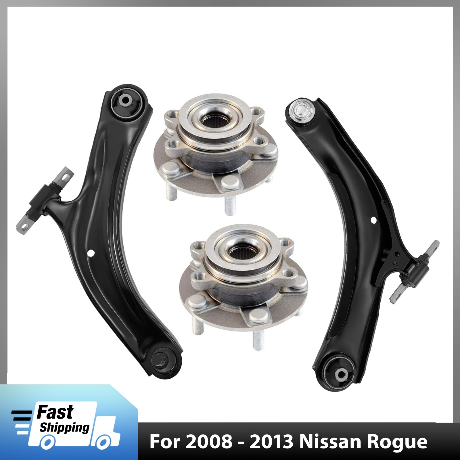 4pcs Front Lower Control Arms Wheel Bearings for 2008 - 2013 Nissan ...