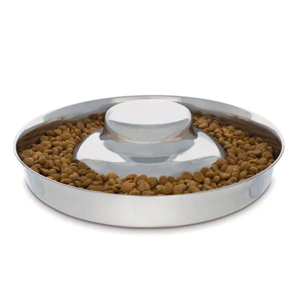 10 Dish Stainless Steel Puppy Dog Cat Slow Feeder Litter Weaning Bowl ...
