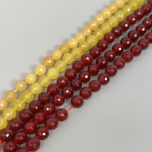 5 Multi-Color Red Yellow Gemstone Bead Strands - Jewelry Making ...