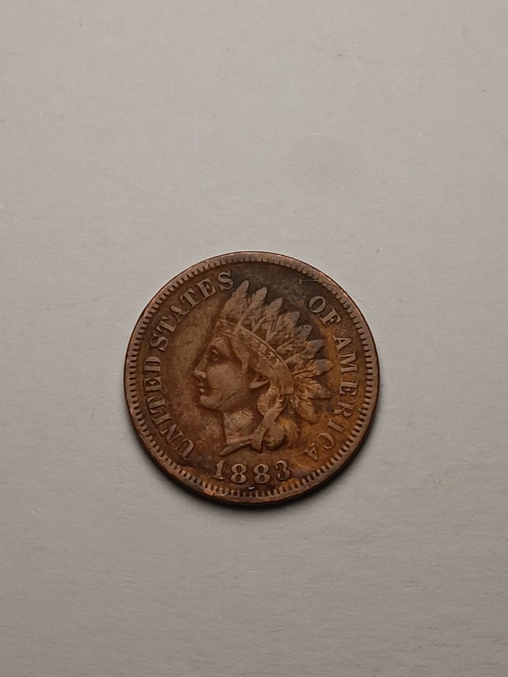 1883 US Indian Head One Cent Penny, Most "LIBERTY," L on Ribbon, Nice ...