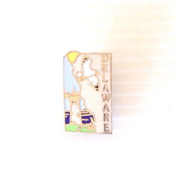 VINTAGE DELAWARE USA AMERICA TRAVEL SOUVENIR LAPEL PIN HAT TIE BADGE ...
