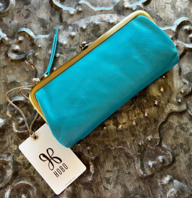 HOBO INTERNATIONAL~Wind~STUNNING FOLD OVER CLASP FRAME WALLET~Aqua ...