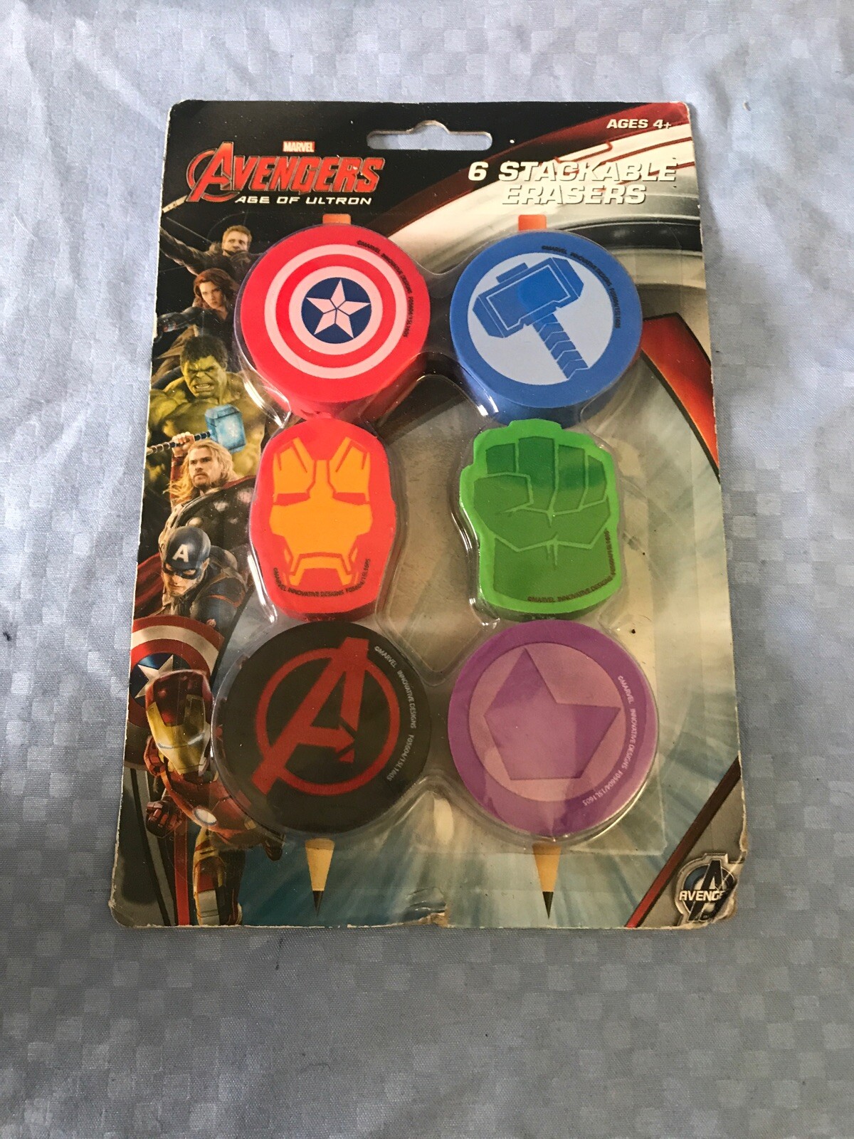NEW MARVEL AVENGERS AGE OF ULTRON 6 STACKABLE ERASERS BRAND NEW | eBay